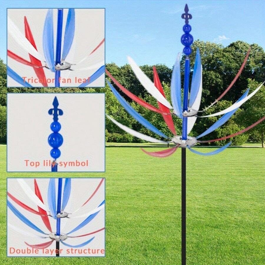 Solar Yard Garden Wind Spinner - Kinetic Outdoor Metal Wind Spinners ...