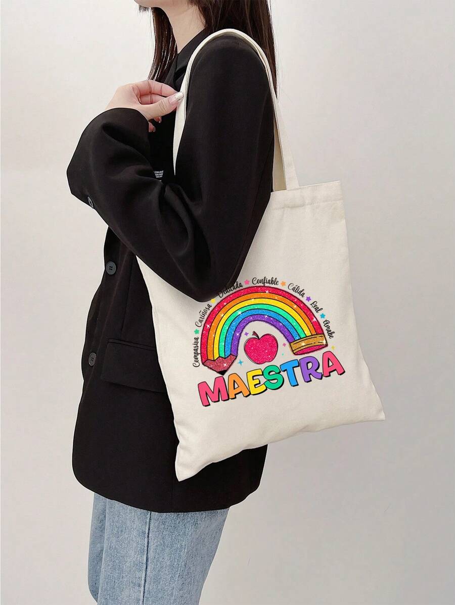 MAESTRA RAINBOW Tote Bag, Lightweight Travel Tote Bag, Back To School Season, Gift For Teacher ...