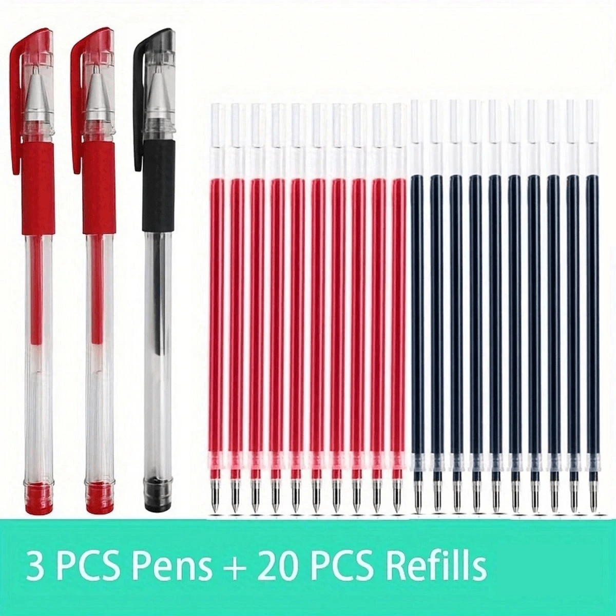 4/23pcs Pens Gel Pen And Refill Black Blue Red Ink Bullet 0.5mm Gel Pens School&Office Supplies ...