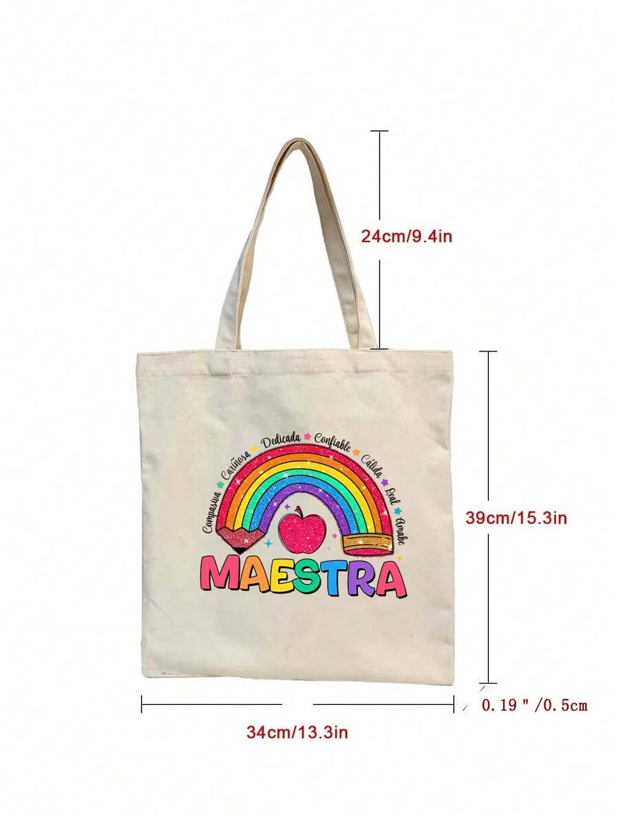 MAESTRA RAINBOW Tote Bag, Lightweight Travel Tote Bag, Back To School Season, Gift For Teacher ...