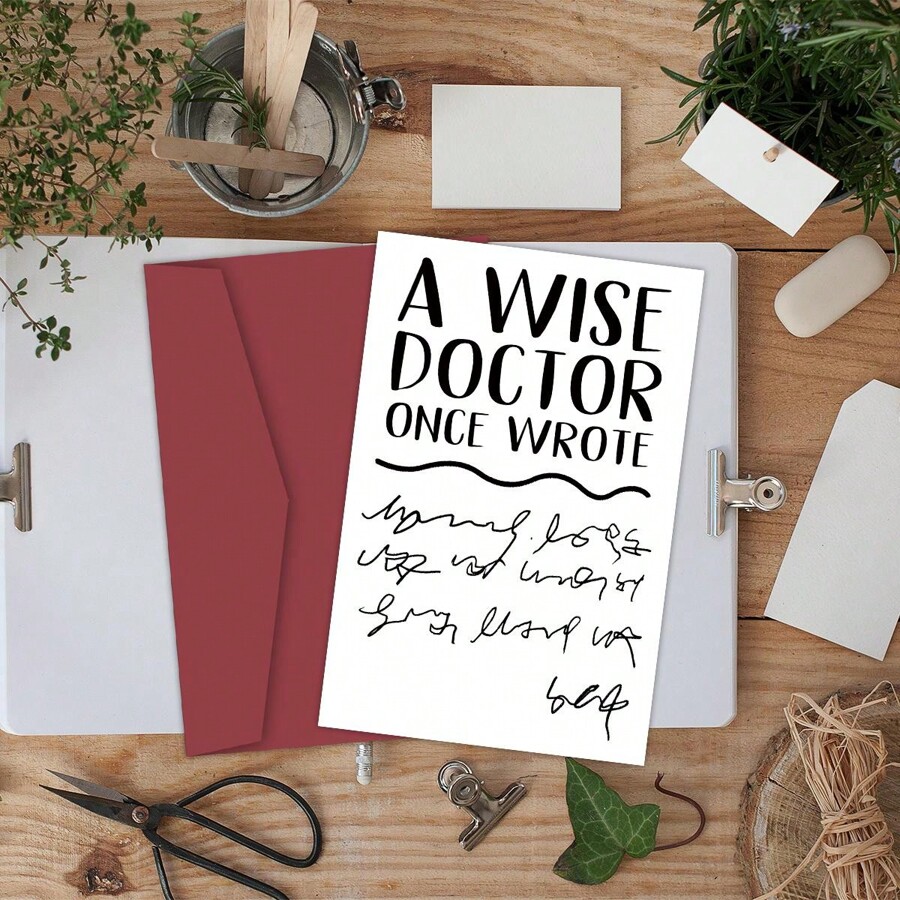 1pc Funny Doctor Graduation Card With Envelope - Perfect For Medical ...