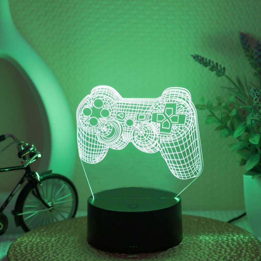 A 3D Game Controller Shaped Creative Night Light, With LED Optical ...