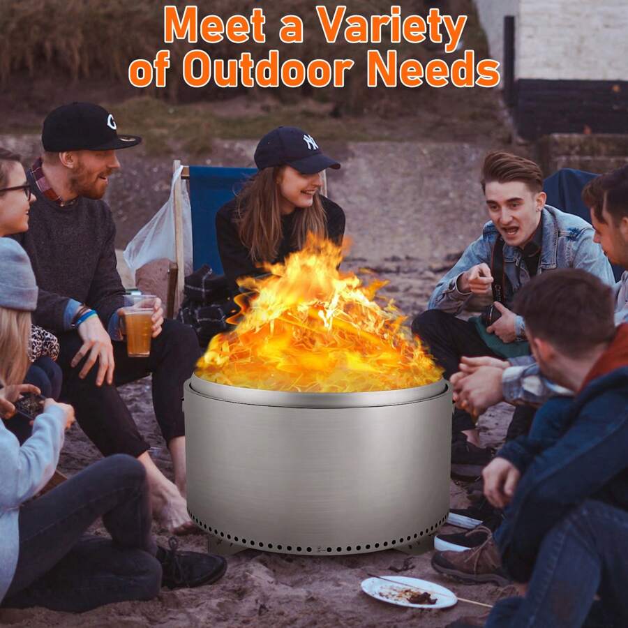 Smokeless Fire Pit 32', Portable Fire Pit With Stand, Handles Design ...