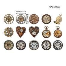 1 Set Of 30pcs DIY Retro Clock Themed Journal Decoration Stickers ...