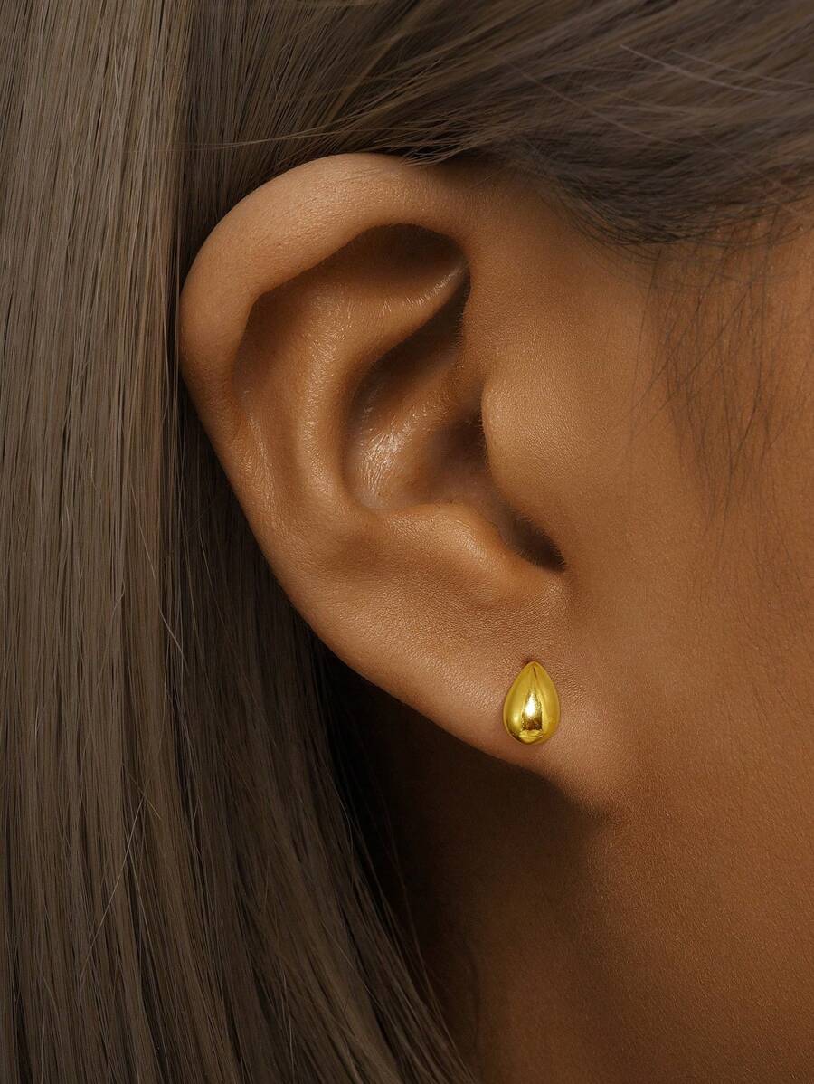 1 paio S925 argento sterling a goccia Orecchino a bottone per Donne ...