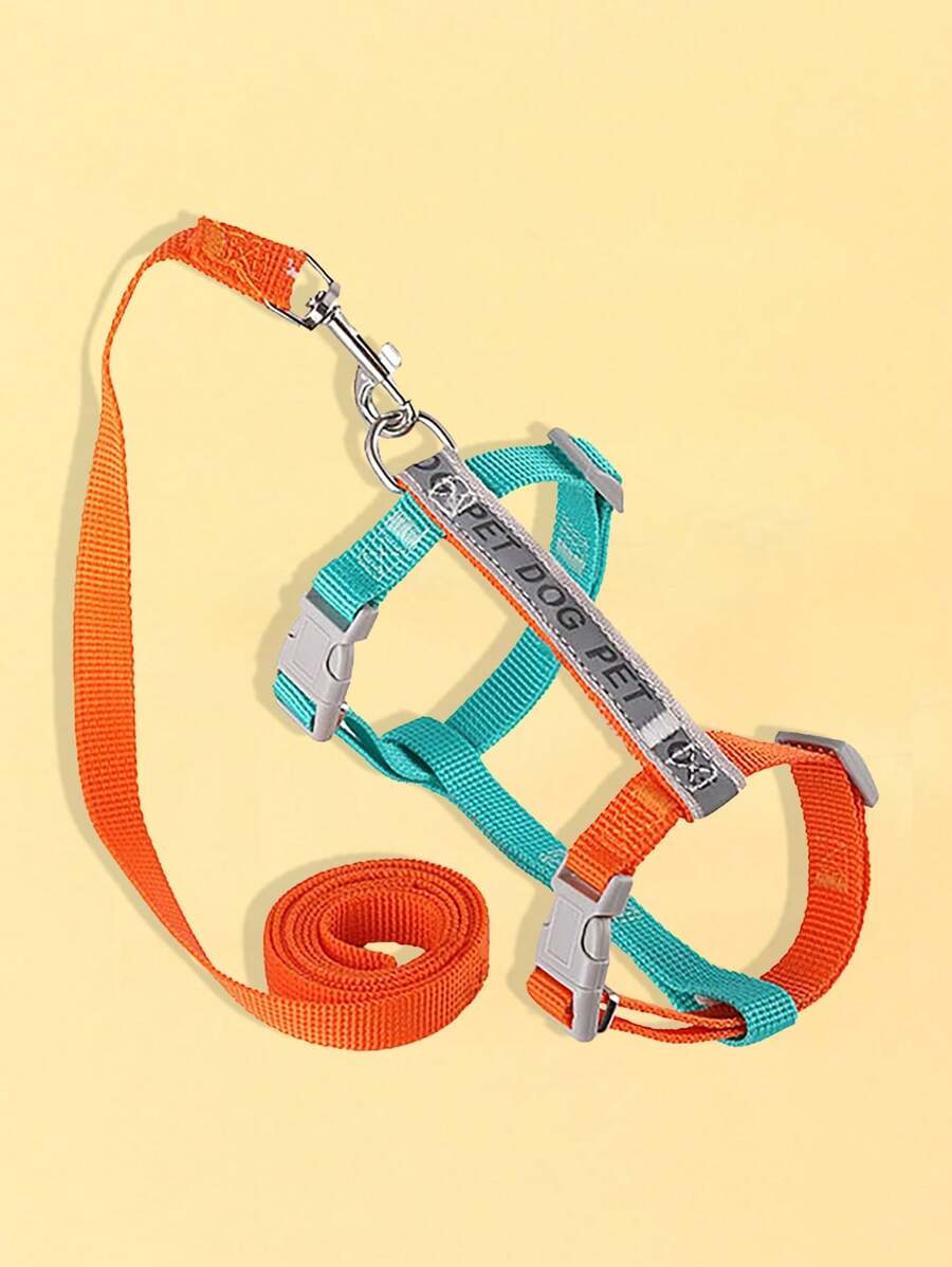 1 Set Pet Reflective Chest Strap With Leash, Adjustable Anti-Escape ...