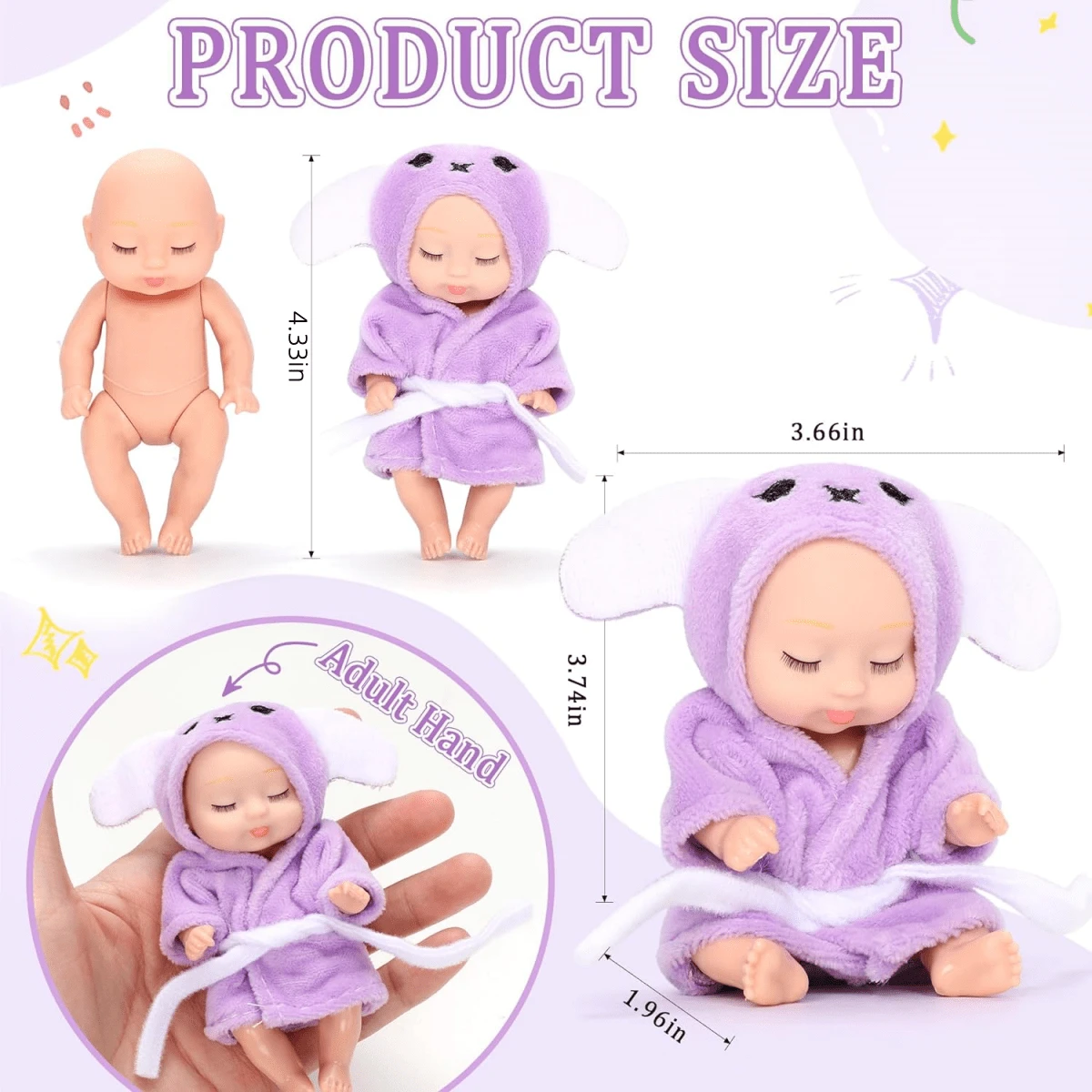 6 Pcs Mini Baby Dolls 4 Inch Lifelike Realistic Baby Dolls Mini Reborn ...