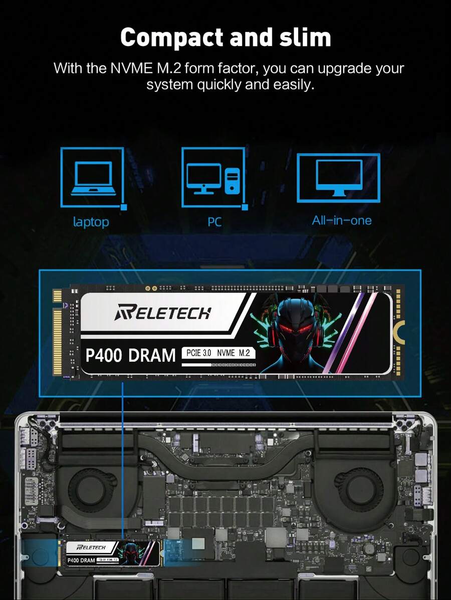 Reletech P400 SSD M2 NVMe 1TB 2TB 256GB DRAM Cache PCIe Gen3.0x4 Solid ...