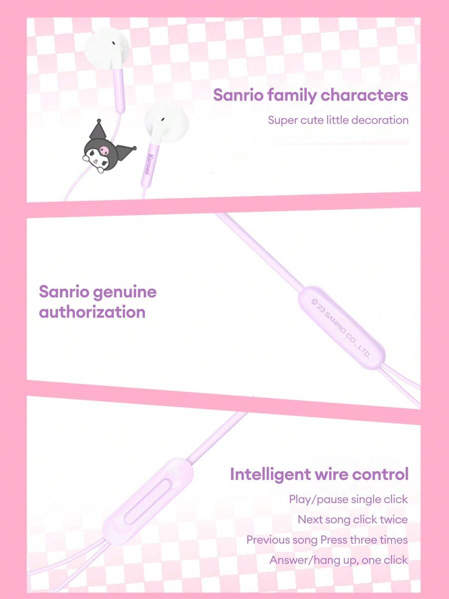 SANRIO JS-0132 POCHACCO 3.5mm In-Ear Cute Running Sport Noise ...