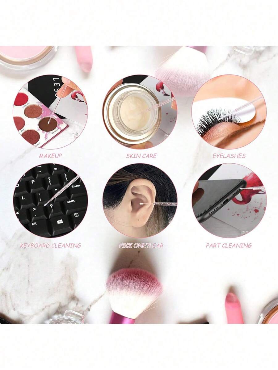 100PCS Micro Brush Applicator-Black Micro Mascara Wands-Disposable Micro Brushes-Micro Lash Lift ...