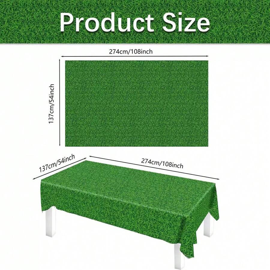 1pc/2pcs/4pcs Disposable Green Grass Tablecloth For Soccer Golf ...