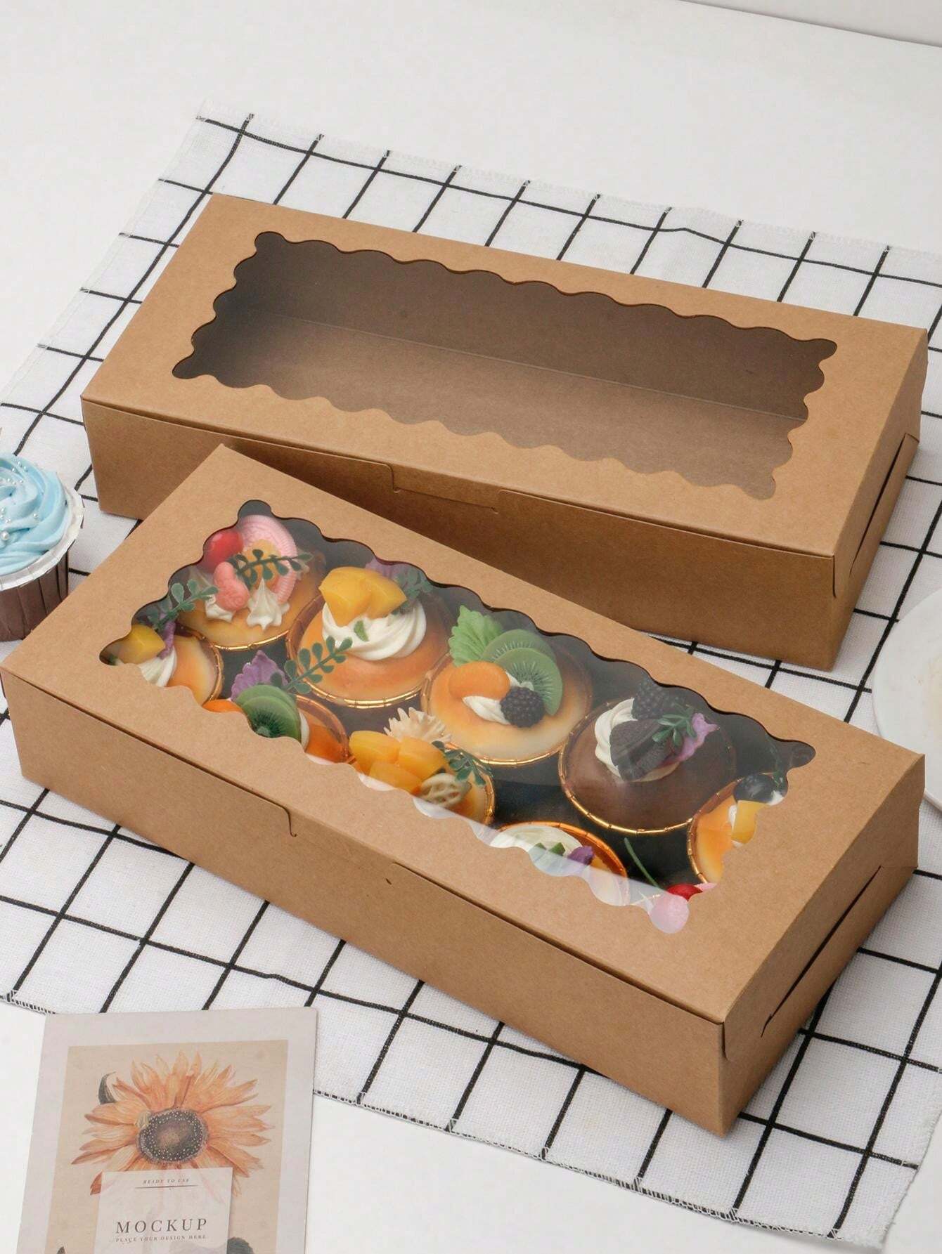 Cajas de pastelería con ventana, 5 piezas/10 piezas para postres de ...