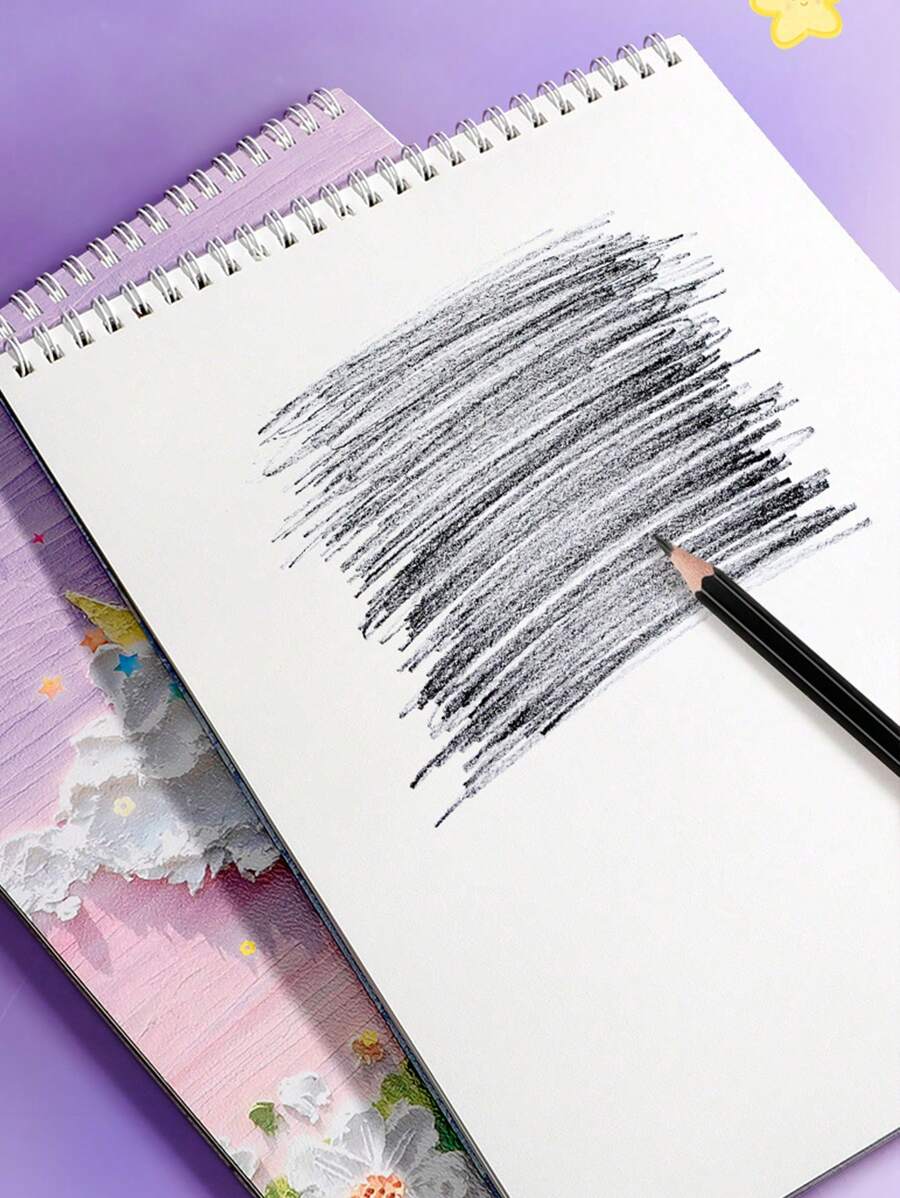 1pc A4 Oil Painting Style Drawing Notebook, Portrait Sketchbook For Art ...