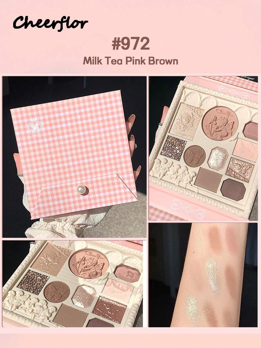 CHEERFLOR Embossed Makeup Palette, Matte Shimmer Powder Eyeshadow ...