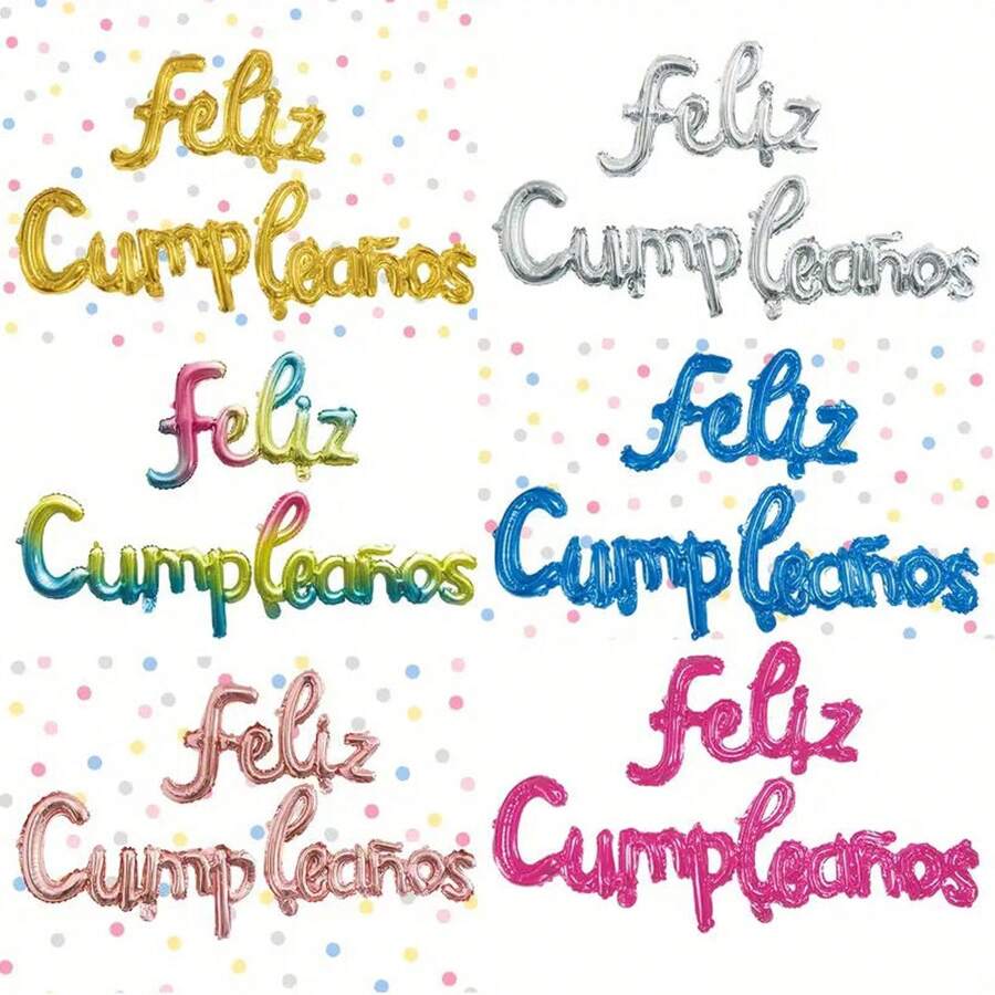 MECRLA 1 SET Spanish Happy Birthday Letter Balloon Set, Suitable For ...