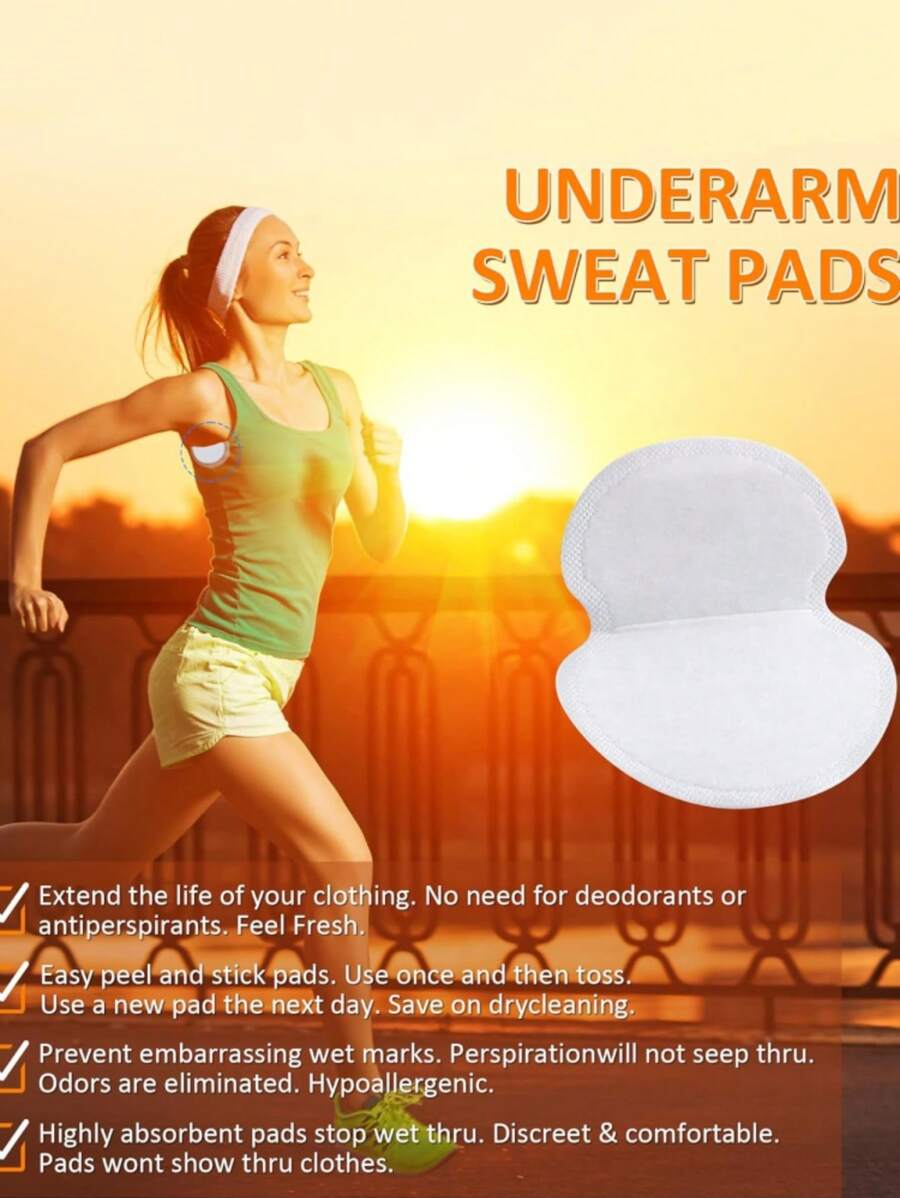 100pcs Disposable Armpit Sweat Pads, Unisex Long-Lasting And Effective ...