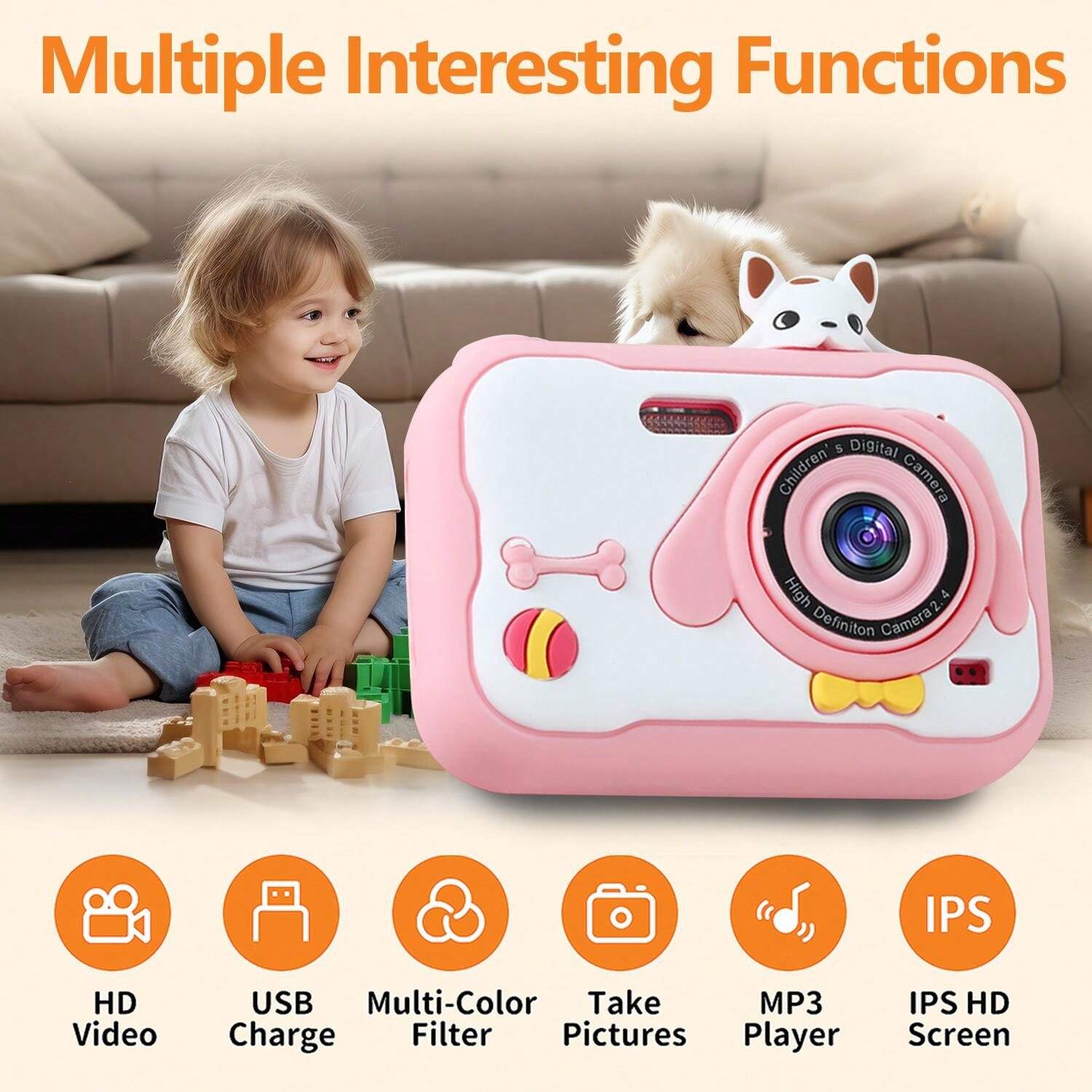Kids Camera Toys For 3-9Year Old Girls, Children Digital Video ...