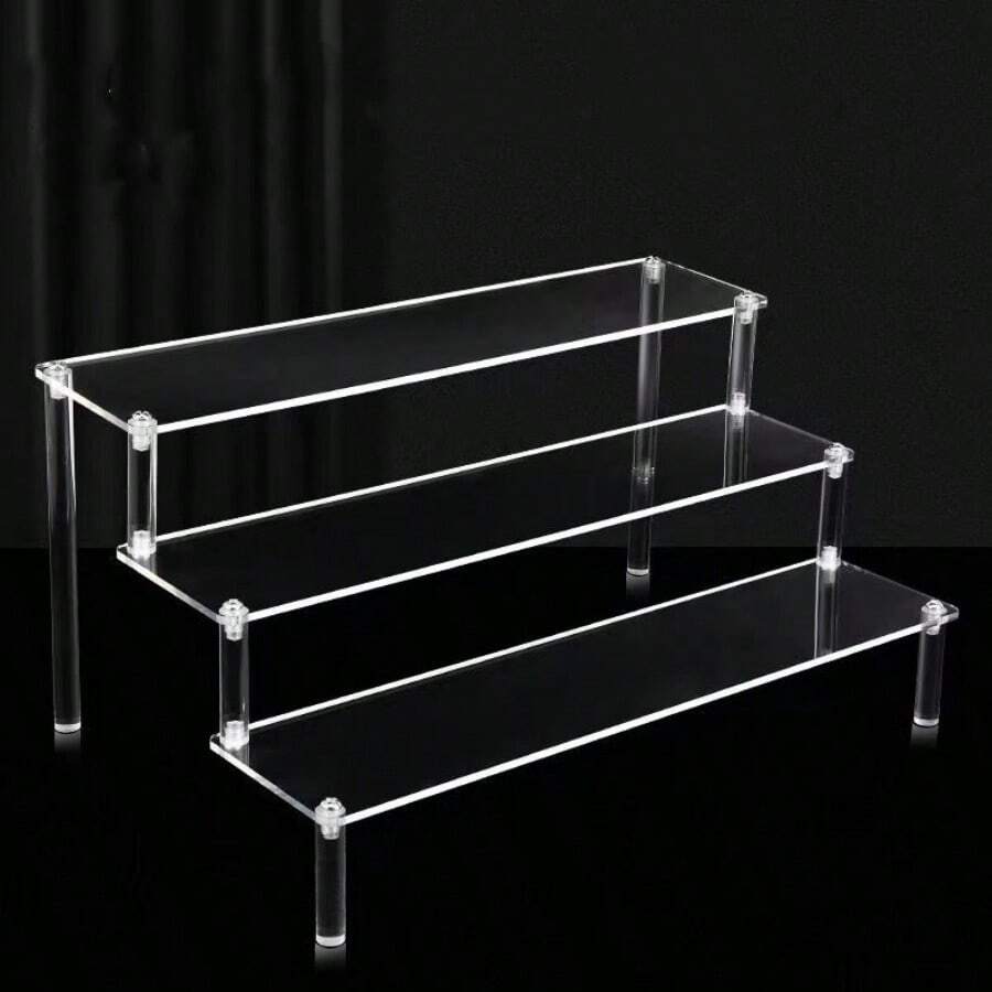 1pc Acrylic Stepped Display Shelf, 3-Tier Pyramid Display Stand, Home ...