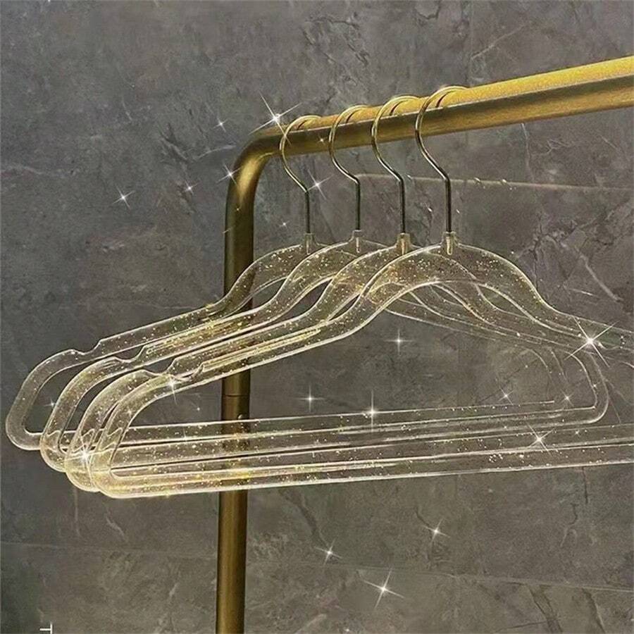 Golden Acrylic Hanger, Traceless Shoulder-Friendly Luxury Hanger For ...