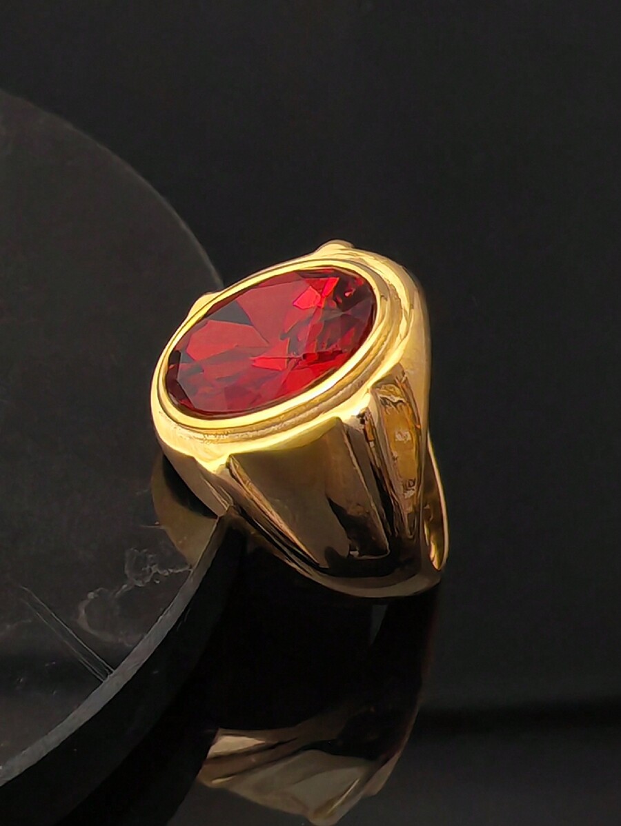 Fashion Plated Gold 18K Rings Design Unique Rings Rubies Artificial ...