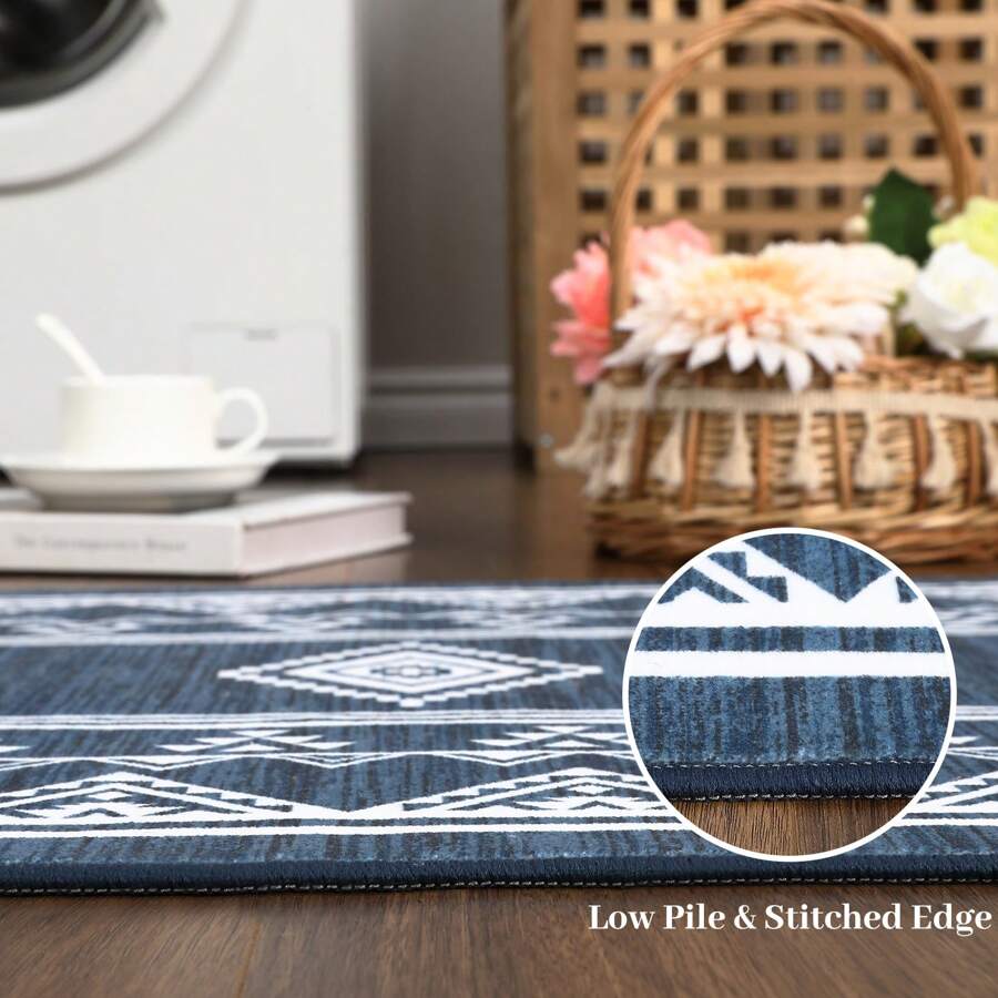 Washable Boho Rug With Tassel Large Bedroom Rug Indoor Non-Slip ...