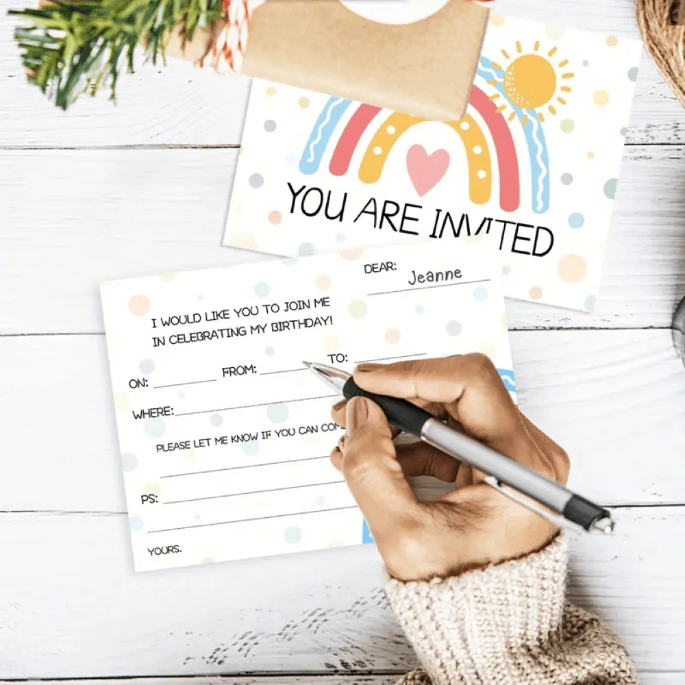 12 Birthday Party Invitation Cards With Envelopes - Make Your Birthday ...