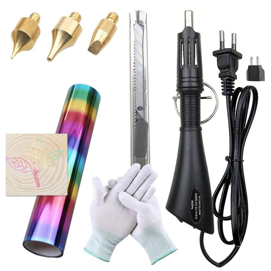 Hot Foil Stamping Kit With 3 Sizes Of Tips And A Roll Of Colorful Foil ...