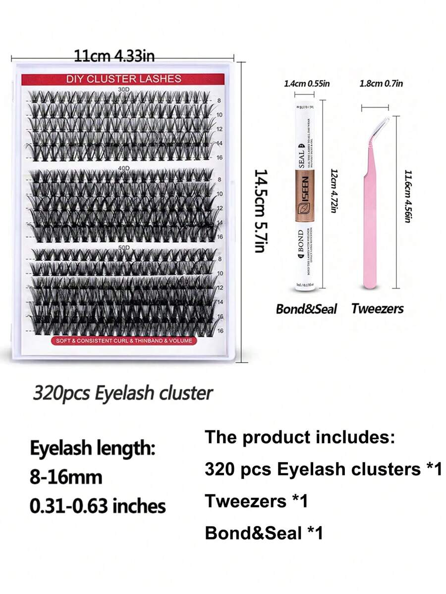 400pcs Lash Clusters Individual Cluster Lash Extensions DIY Multi-Type ...