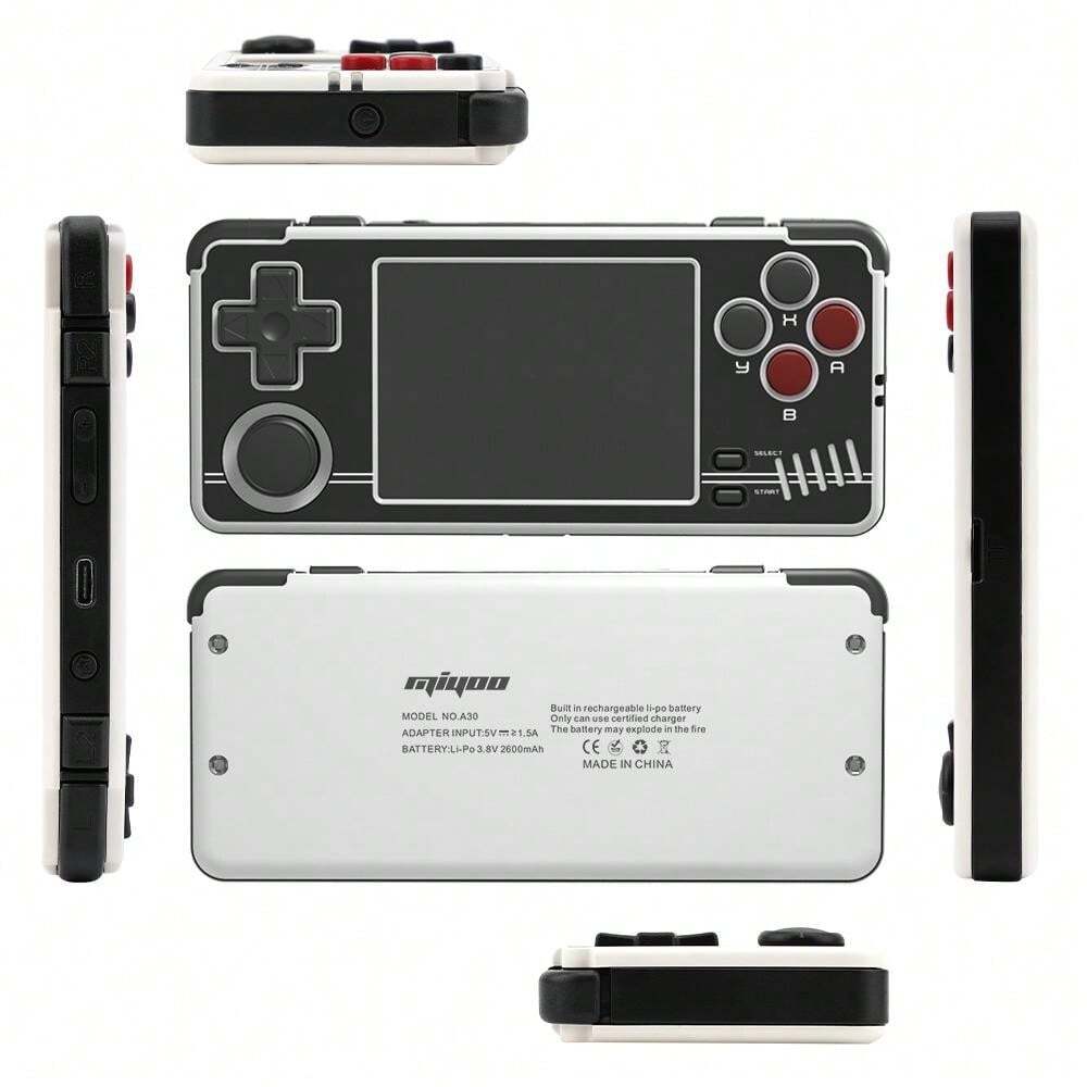 MIYOO A30 Black White Handheld Game Console 2.8'' IPS Screen Linux ...