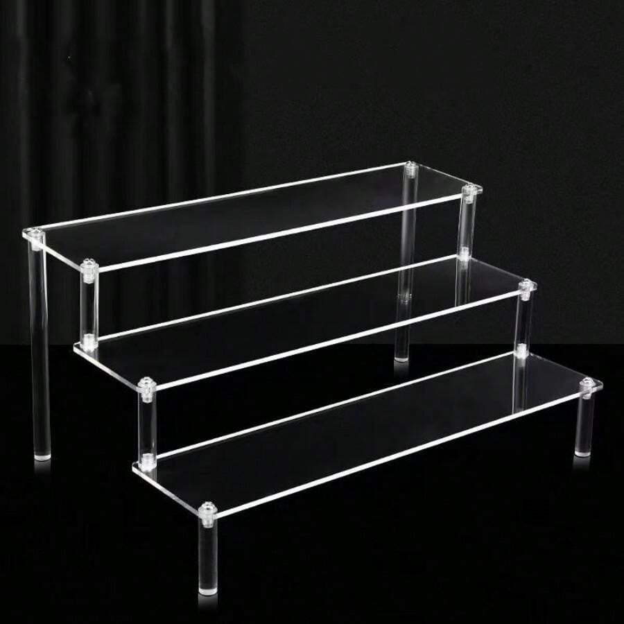 1pc Acrylic Stepped Display Shelf, 3-Tier Pyramid Display Stand, Home ...