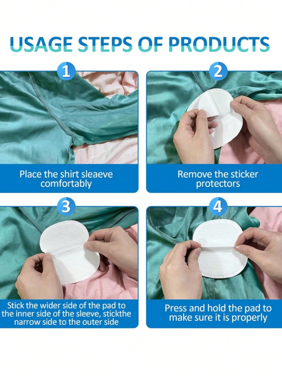 100pcs Disposable Armpit Sweat Pads, Unisex Long-Lasting And Effective ...