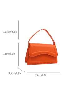 New Orange Ladies' Solid Color PU Small Square Bag, Simple And Stylish ...