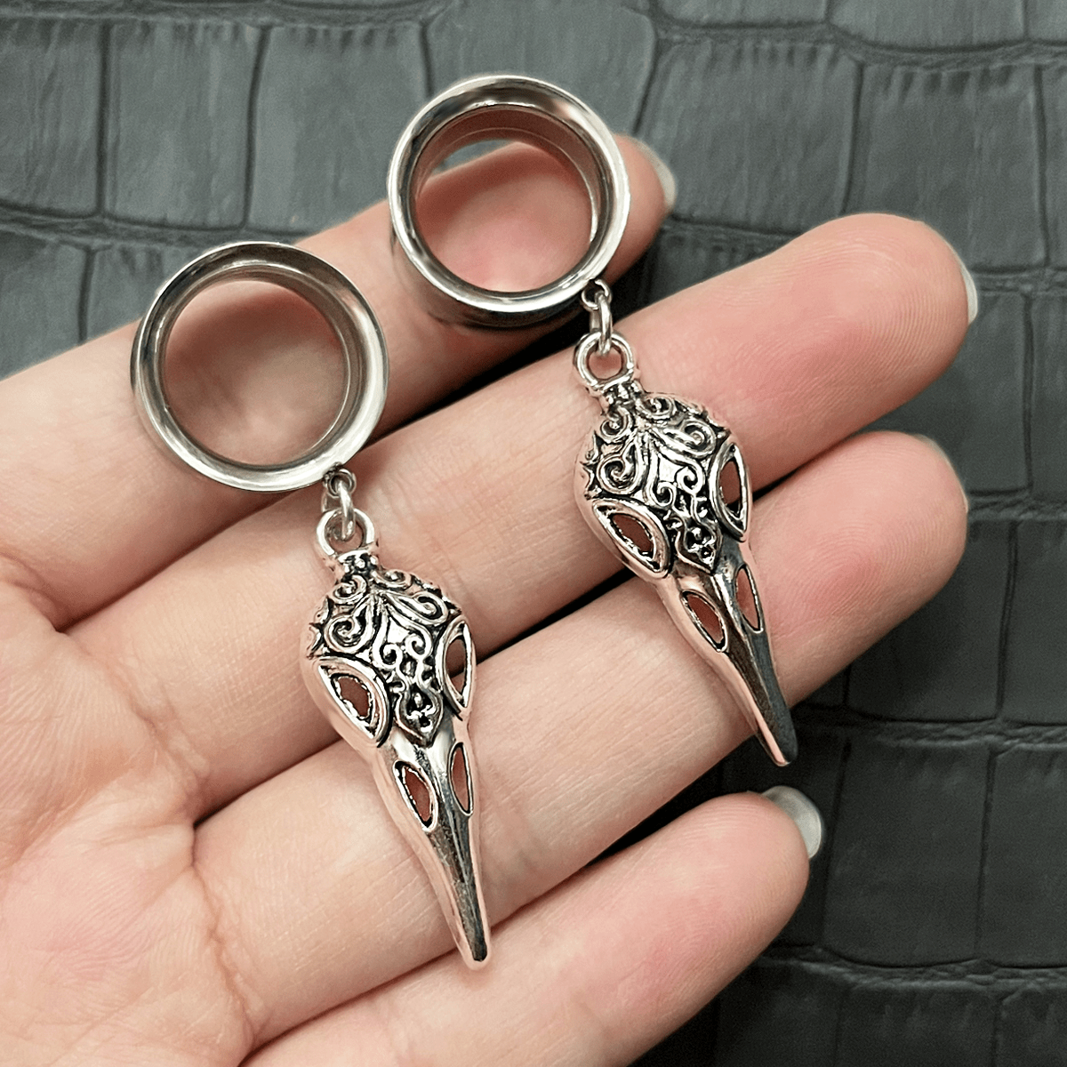 1pair 6-25mm Stainless Steel Ear Gauges Tunnel Plugs Expander Bird Head ...