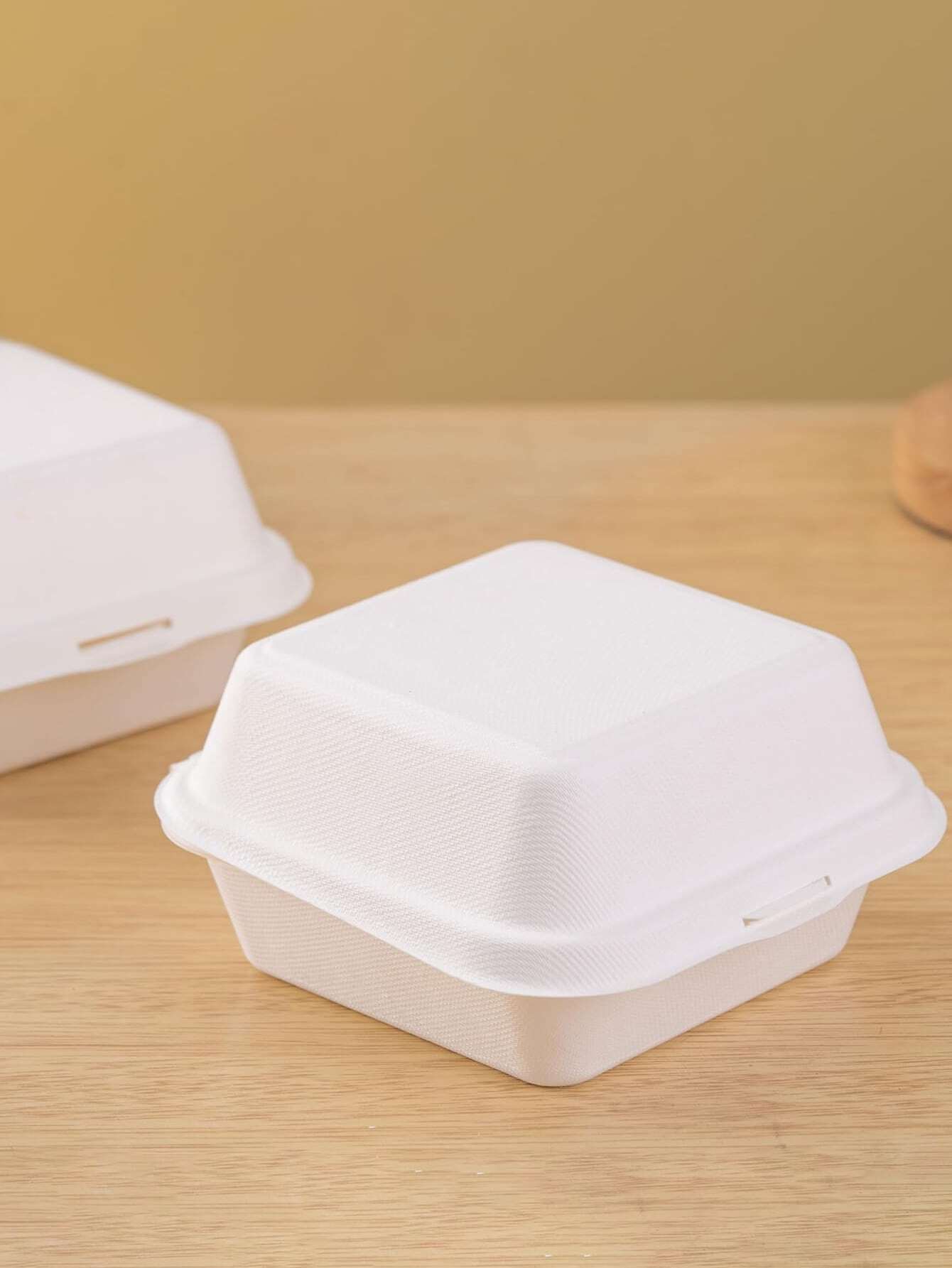 10 Clear Plastic Hinged Food Containers, Clear Plastic Square Takeout ...