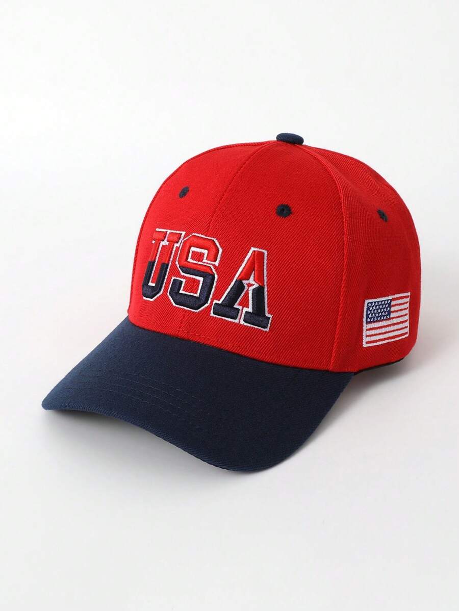 Fashion USA Lettered Embroidered Baseball Cap American Flag Pattern ...