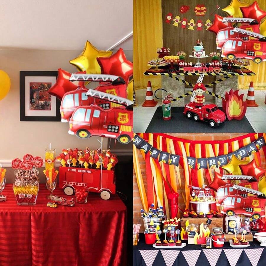 Fire Truck Balloon, Firefighter Party Supplies For Firefighter Rescue ...