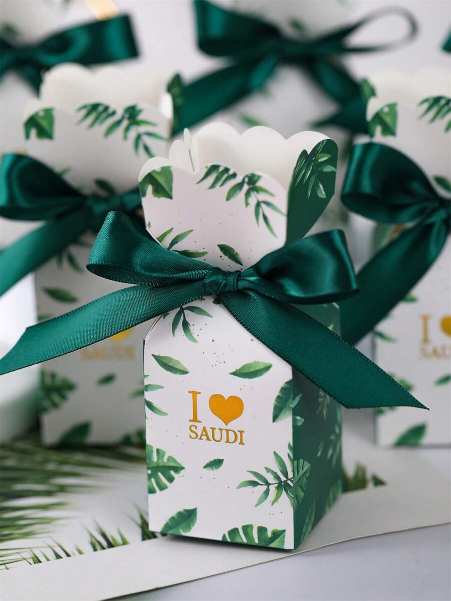 10/50/100pcs Green Coconut Trees Saudi National Day Candy Gift Box, "I ...