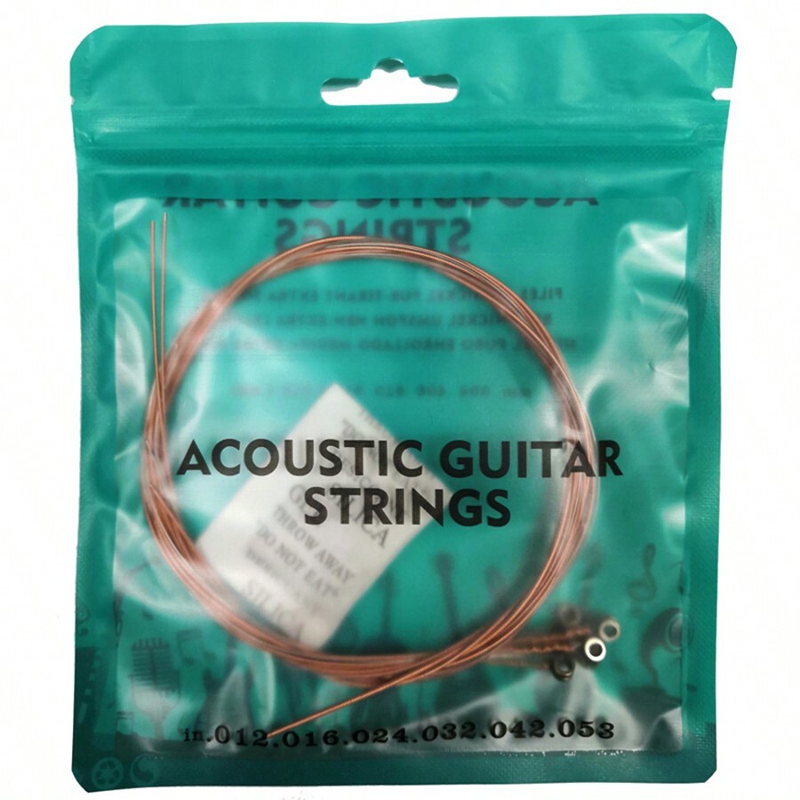 Rust-Proof Folk Acoustic Guitar String Set, Complete Red-Bronze Guitar ...