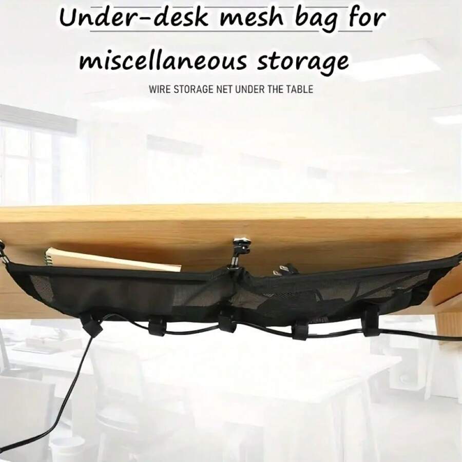 1pc Under Table Cable Management Net, Grid Manager For Under Desk Cable ...