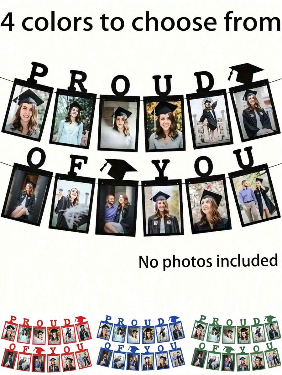 1set, Felt Graduation Photo Banner - No DIY, Graduation Picture Banner ...