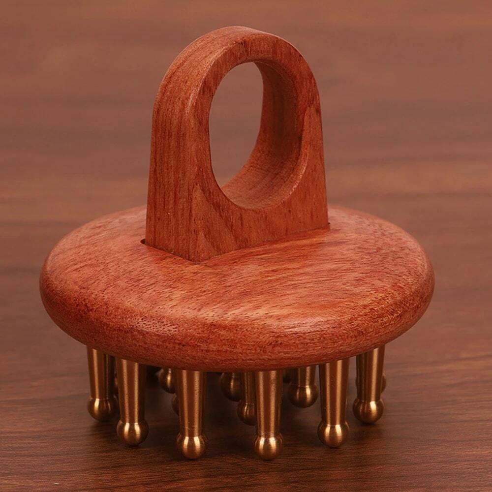1pc Copper Wood Head Meridian Massage Comb Gua Sha Massage Tool Body ...