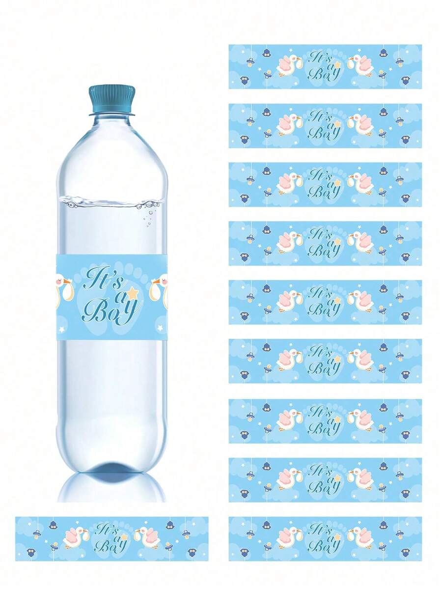 1set-10pcs Welcome New Life Party Gender Reveal Mineral Water Bottle ...