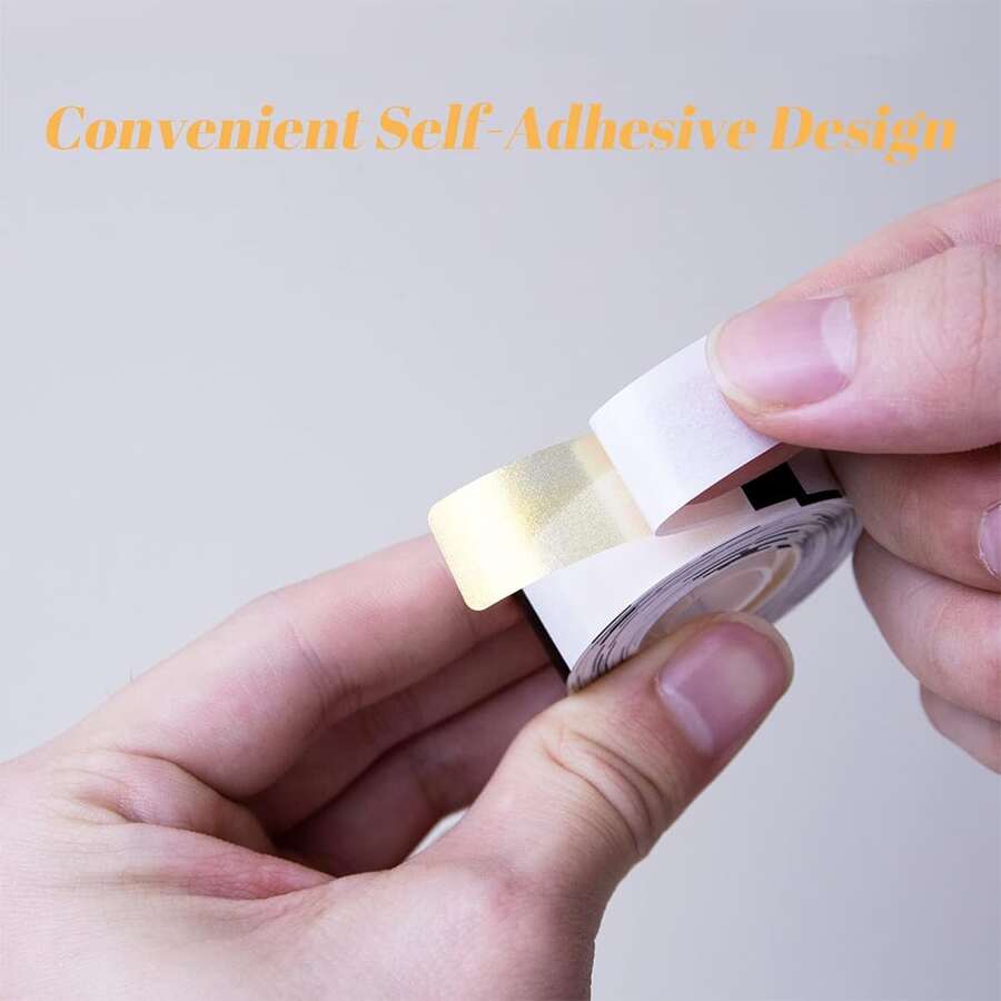 Phomemo D30 3 Rolls Golden & Silvery Glitter Label Maker Tape, Black On ...