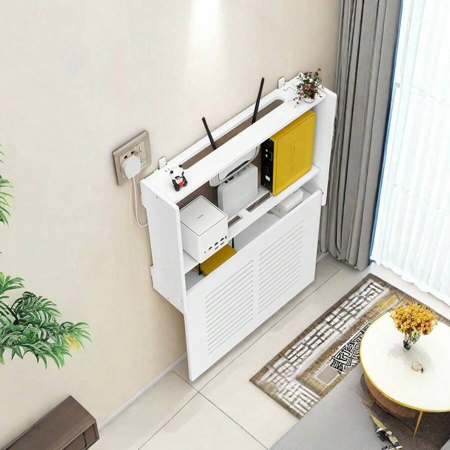 WiFi Router Storage Box, Router Shelf, Wall-Mounted Living Room Router ...