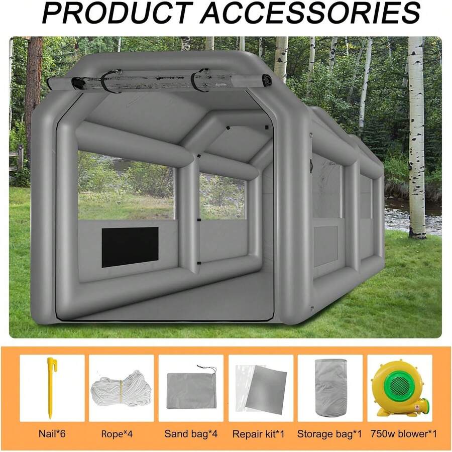 NATURAL EVOKE Portable Inflatable Paint Booth Tent 13x8x8ft Inflatable ...