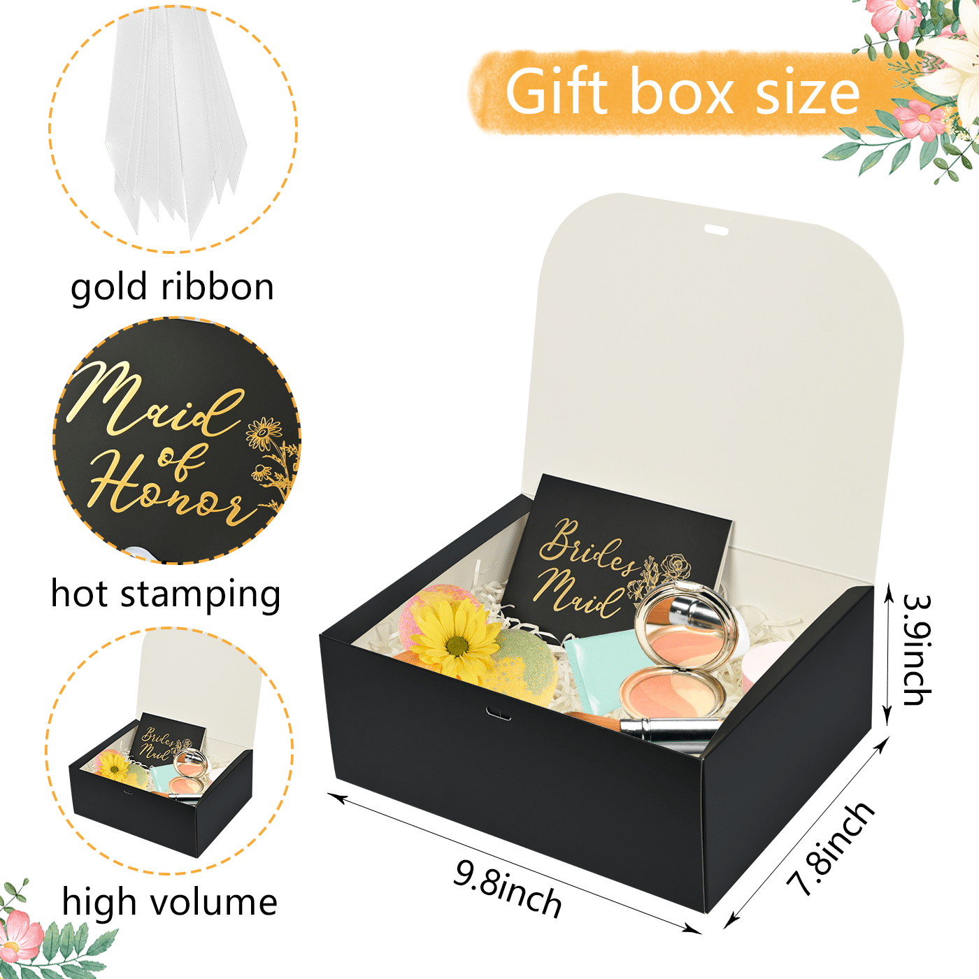 10 Pack Bridesmaid Proposal Box Set With Ribbon, Maid Of Honor Proposal ...