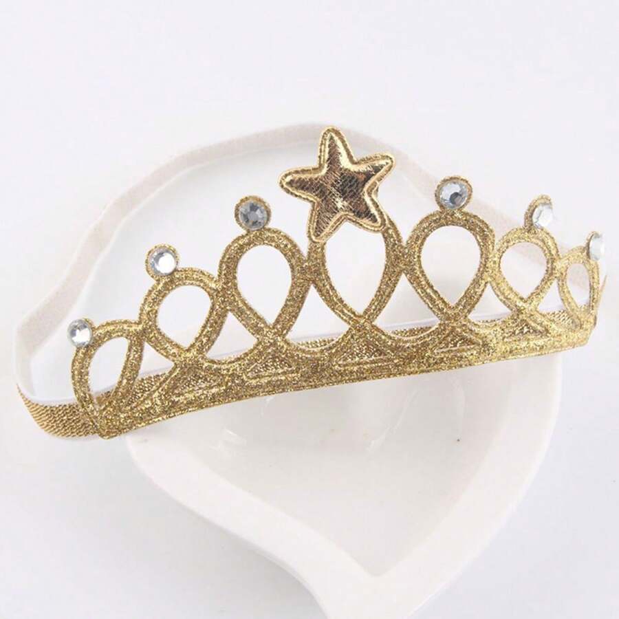 Children's Glitter Crown Elastic Headband Baby's Full Moon, First ...
