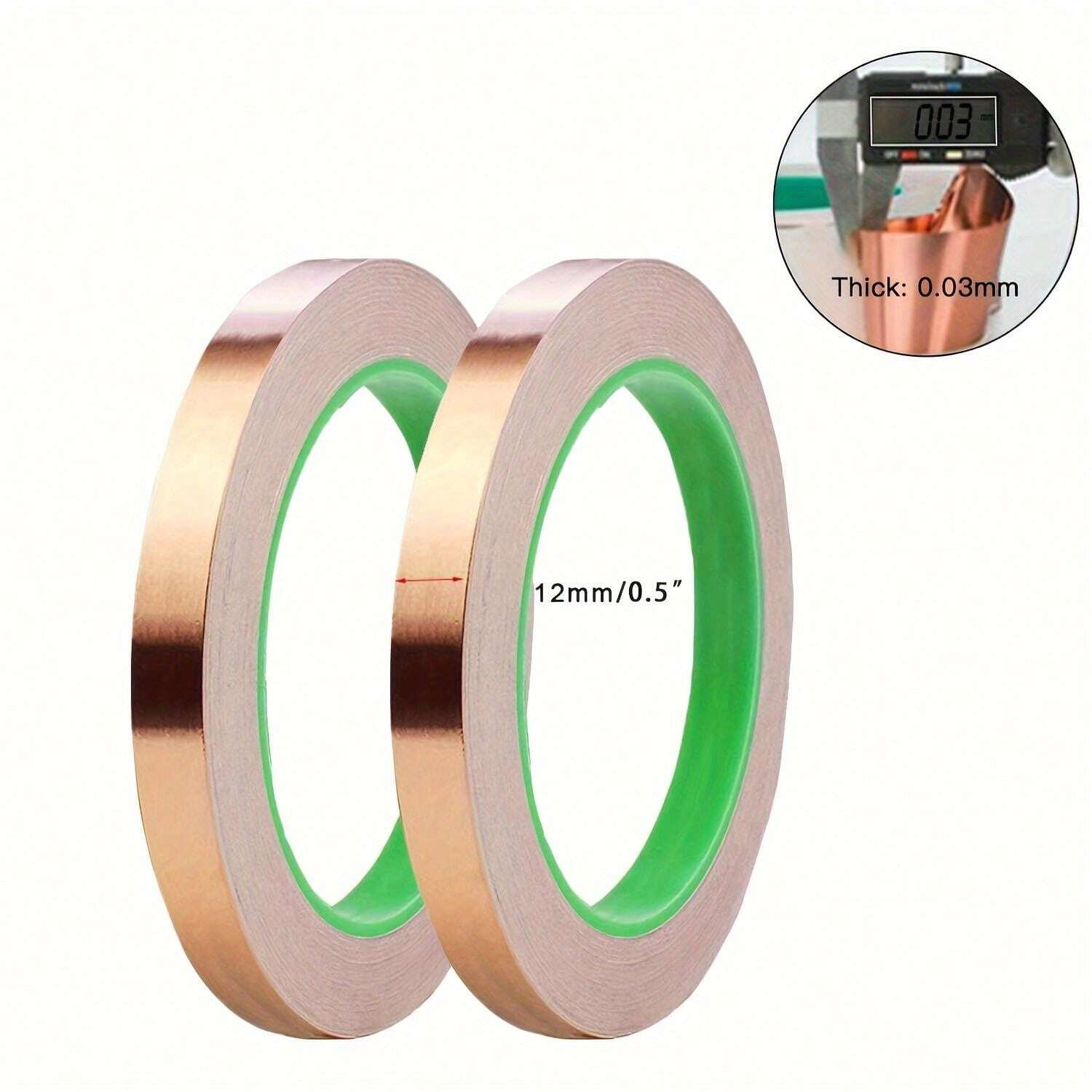 2pcs Copper Foil Tapes, 12mm Width, 10m In Total, Double-Sided ...