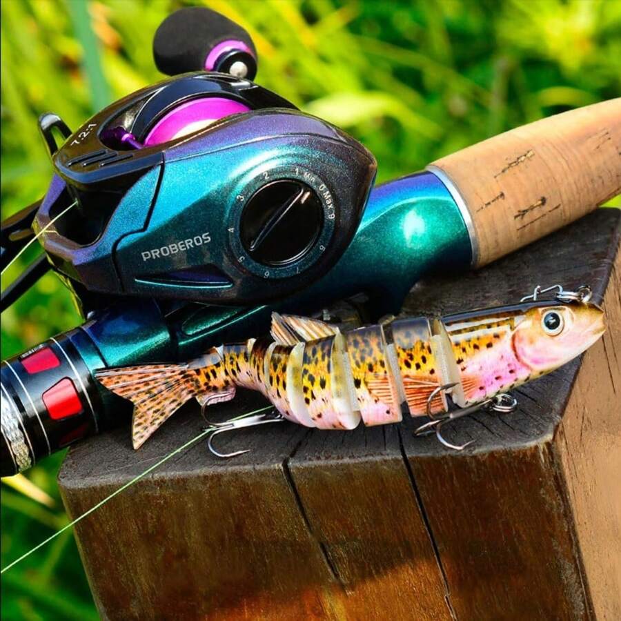 Lifelike Multi Jointed Fishing Lures For Bass Trout Perch Freshwater ...