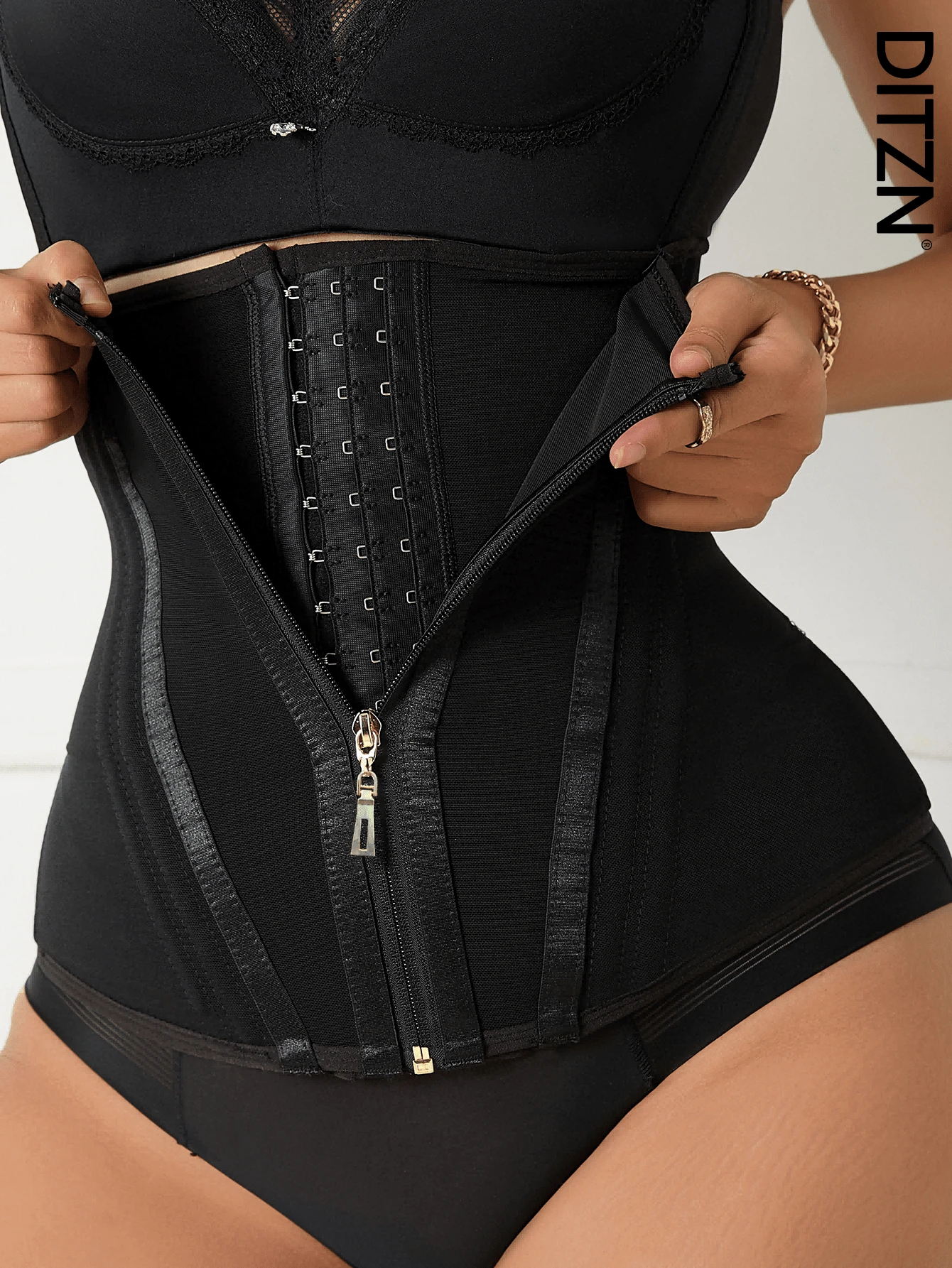 DITZN Cinturón de entrenador de cintura con corset y cremallera ...